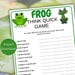 Frog Think Quick, Frog Birthday Party Idea, Frog Printable Activity for ...