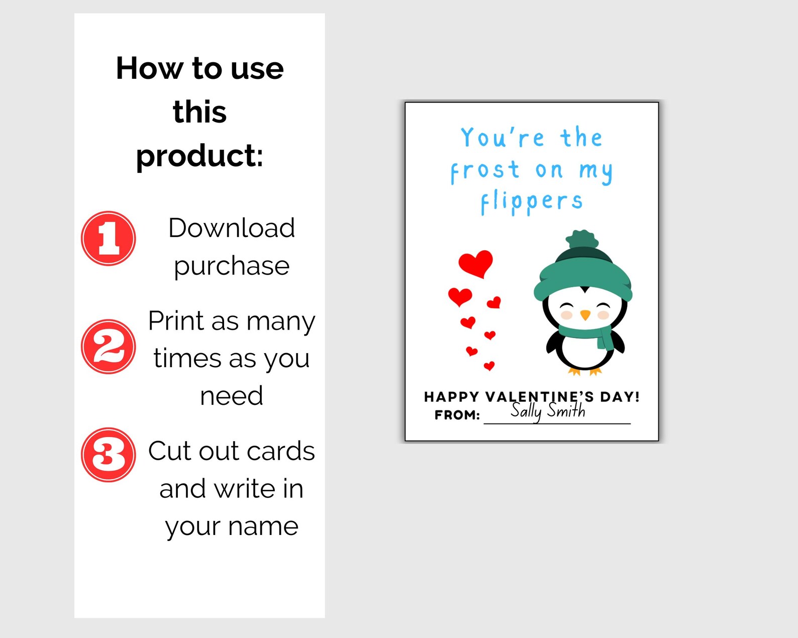 Funny Penguin Valentine Cards, 6 Printable Penguin Valentines for Kids ...
