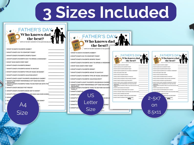Who Knows Dad Best Game, Printable Fathers Day Games, How Well Do You ...