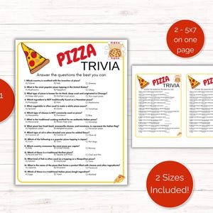 Pizza Trivia Game, Pizza Quiz, Pizza Party Game for Kids or Adults ...