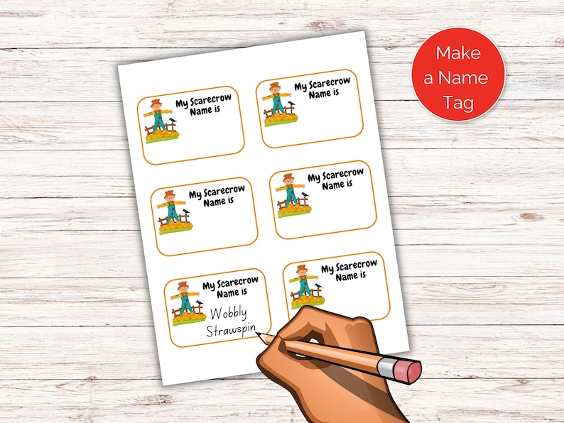 What's Your Scarecrow Name Game + Name Tags, Printable Fall Birthday ...