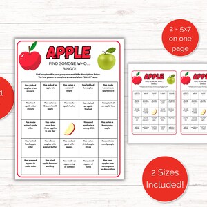 Apple Find Someone Who Game, Apple Party Mix and Mingle Bingo, Apple ...