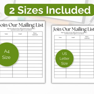 Email List Sign up Sheet, Printable Email Signup Form, Email Collection ...