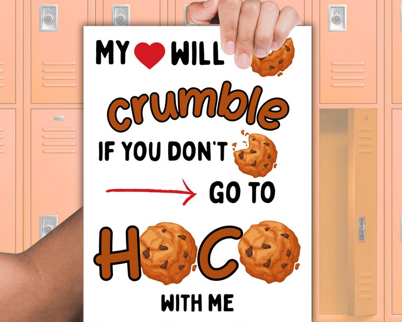 Editable Cookie Homecoming Proposal Sign, Printable HOCO Poster ...