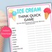 Ice Cream Think Quick, Ice Cream Party Game for Kids and Adults, Ice ...