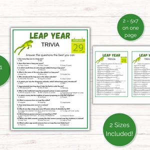 Leap Year Trivia Game, Leap Year Quiz, February 29th Trivia Game, Leap ...