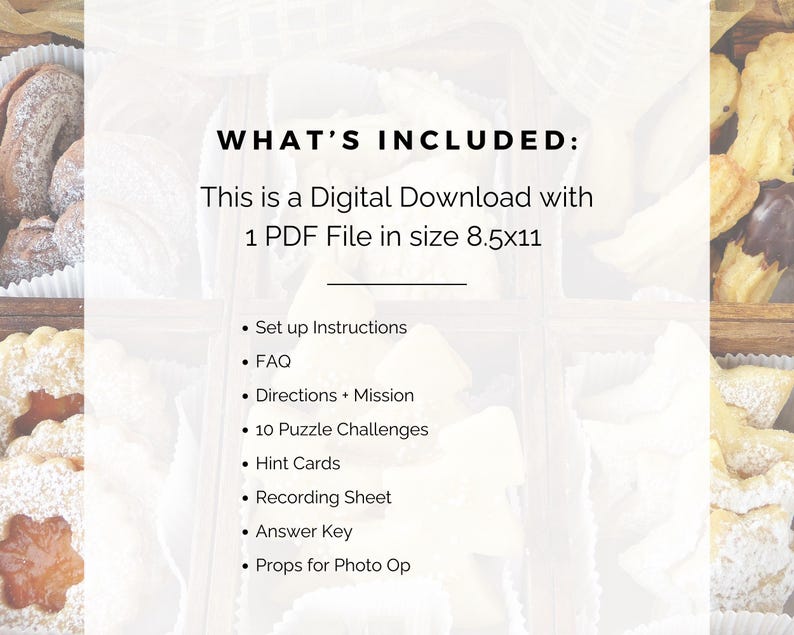 Baking Escape Room Game, Printable Baking Escape Room Kit, DIY Escape ...