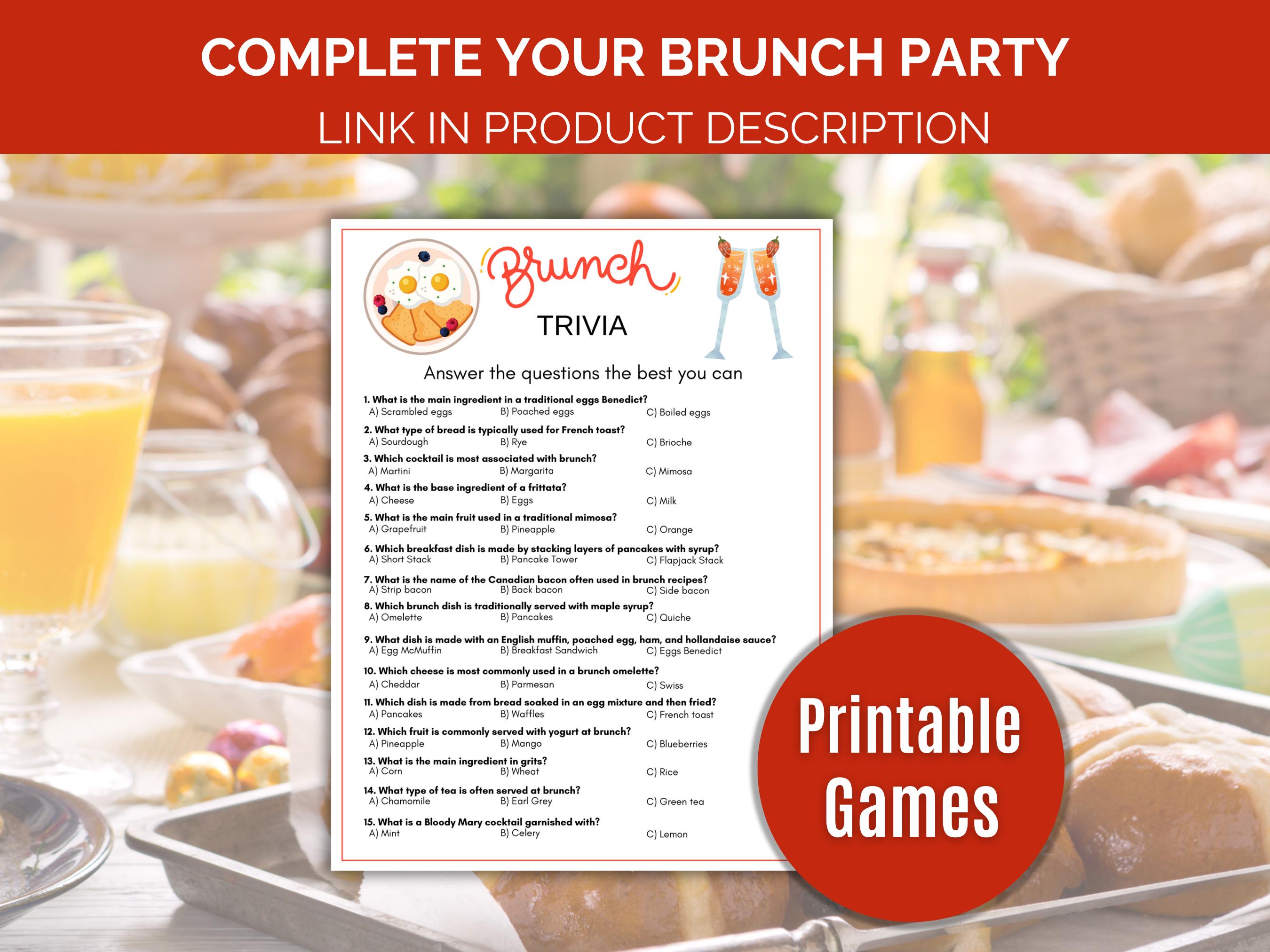 Brunch Potluck Sign up Sheet, Printable Brunch Party Potluck Sign up ...