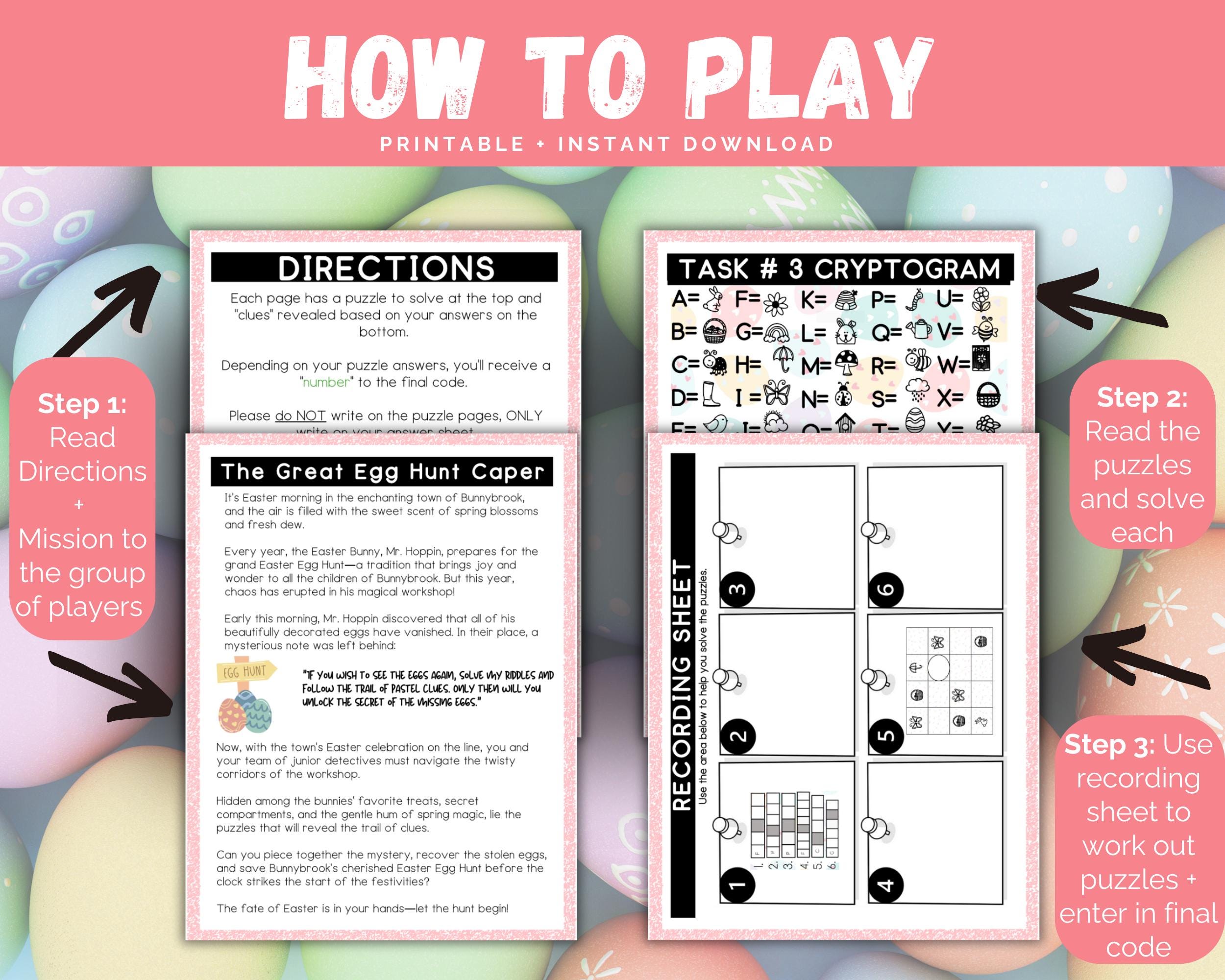 Easter Egg Escape Room Game, Printable Easter Escape Room Kit, DIY ...