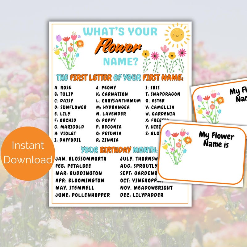 Flower Name Tags - Etsy