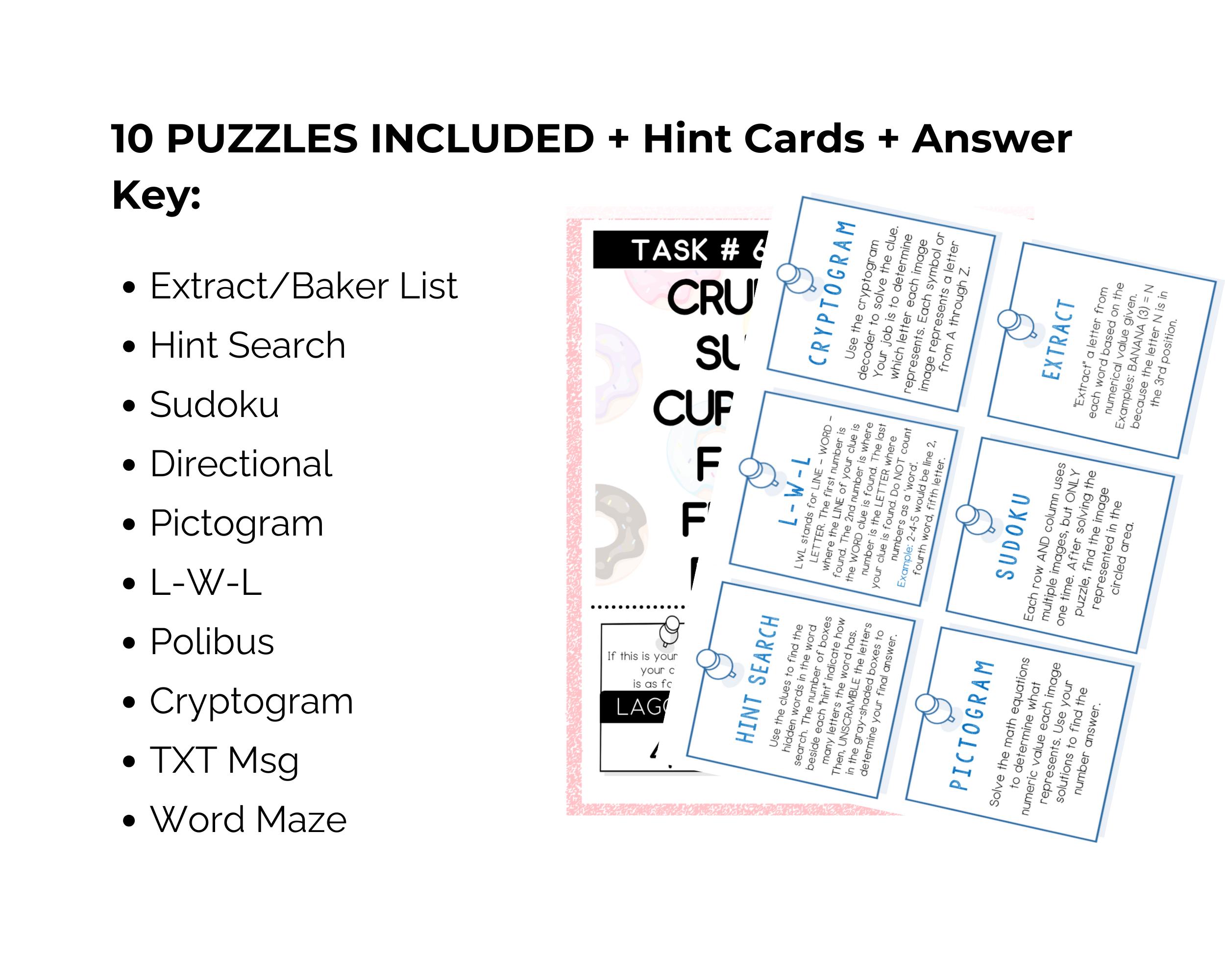 Donut Escape Room for Kids, Printable Escape Room Kit, Donut Party ...