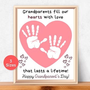 Grandparents Day Handprint Art, Heart Grandparents Day Handprint Craft ...