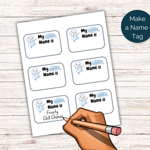 What's Your Winter Name Game + Name Tags, Winter Game Activity, Winter ...