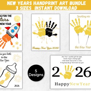 2026 New Years Handprint Art Bundle, New Years Handprint Craft for ...