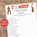 Cowboy Think Quick, Cowboy Party Printable, Western Themed Party Games ...