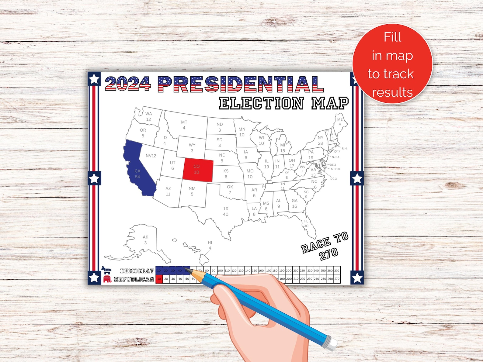2024 Presidential Election Map, Electoral College Vote Tracker Kids ...