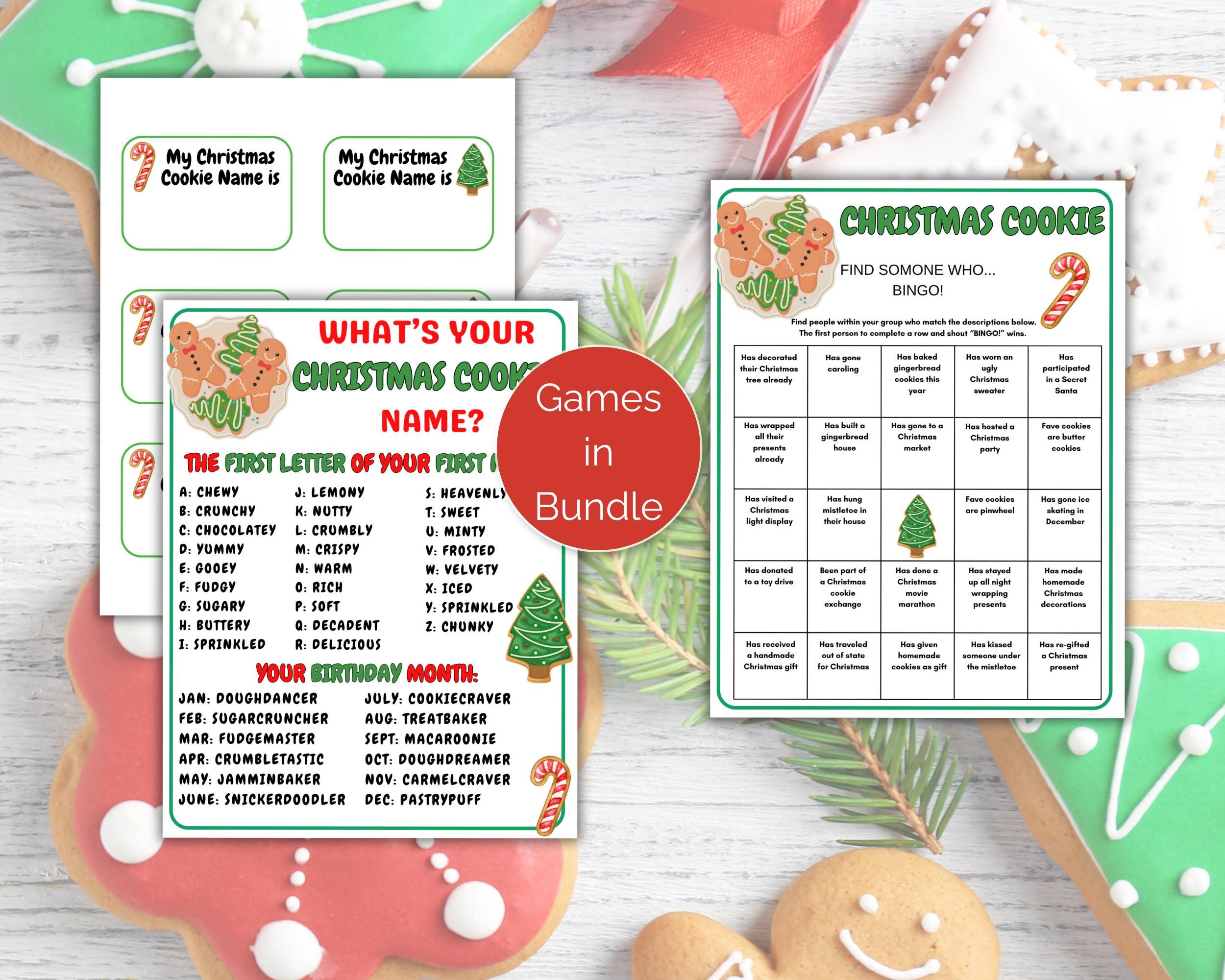 Christmas Cookie Game Bundle, 9 Christmas Cookie Exchange Party Games ...