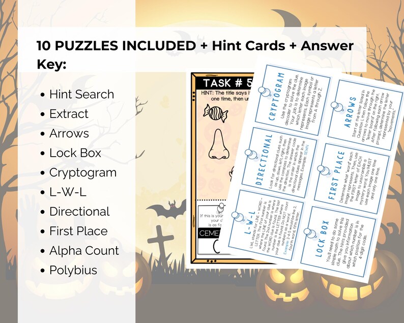 Escape Room de Halloween para niños, Kit imprimible, Actividad de ...