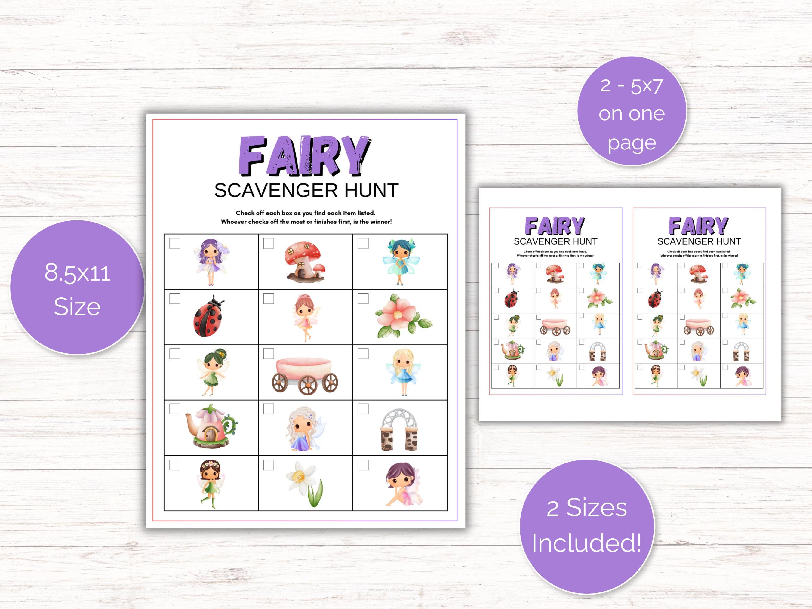 Fairy Scavenger Hunt for Kids, Fairy Treasure Hunt Game for Kids ...