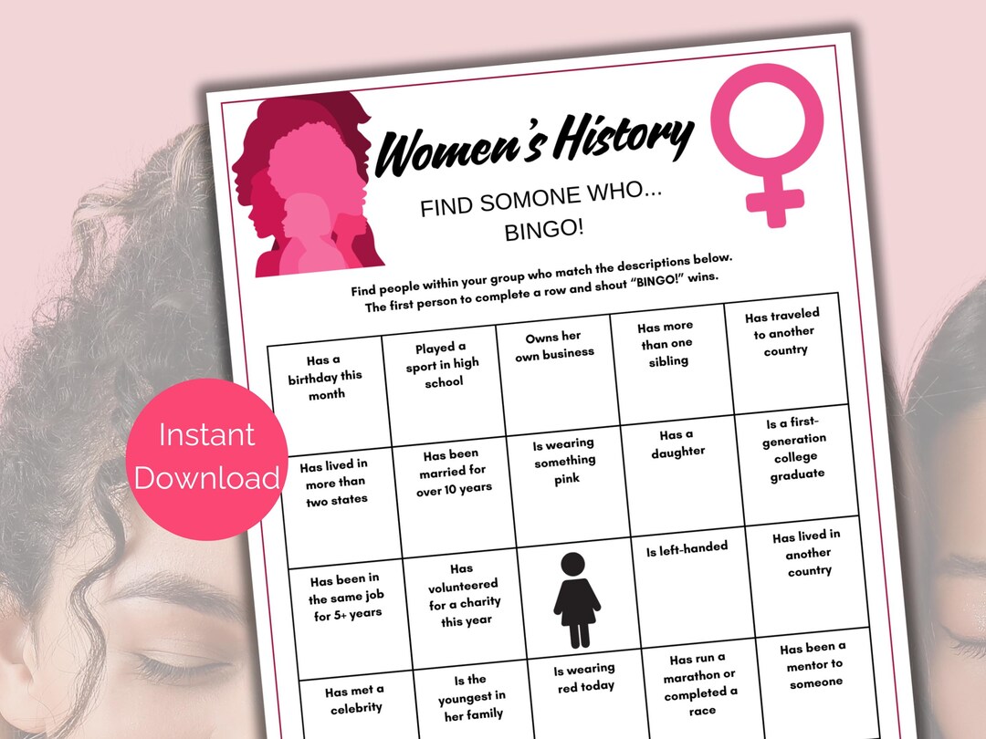 Womens History Month Find Someone Who Game, Womens History Mix and ...