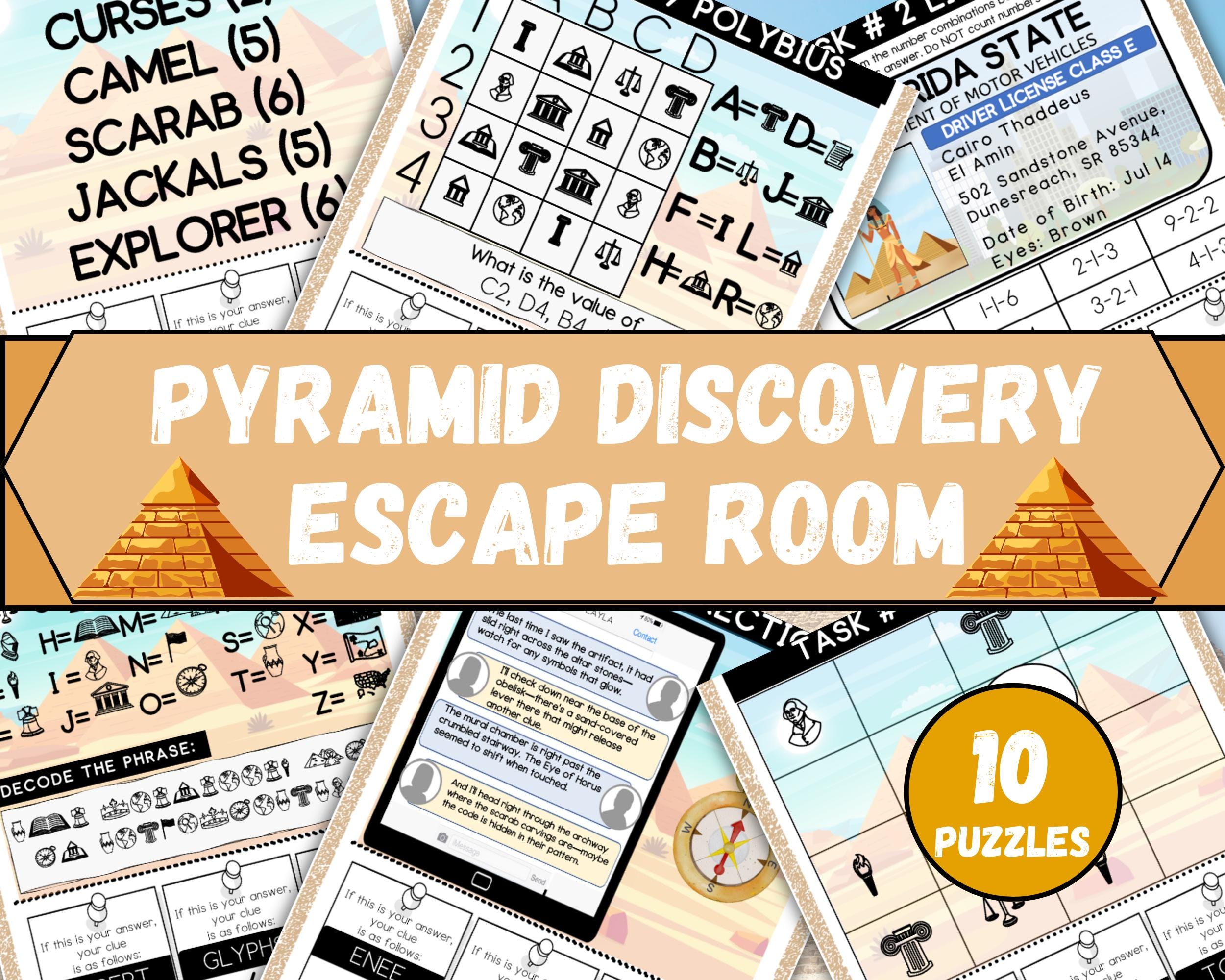 Pyramids Escape Room for Kids, Printable Escape Room Kit, Birthday ...
