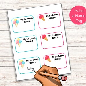 What's Your Ice Cream Name Game + Name Tags, Ice Cream Birthday Party ...