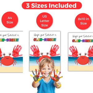 Summer Crab Handprint Art, Kindergarten Craft, Toddler Handprint ...