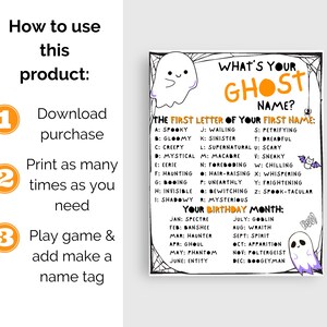 What's Your Ghost Name Game + Name Tags, Ghost Name Generator, Ghost ...