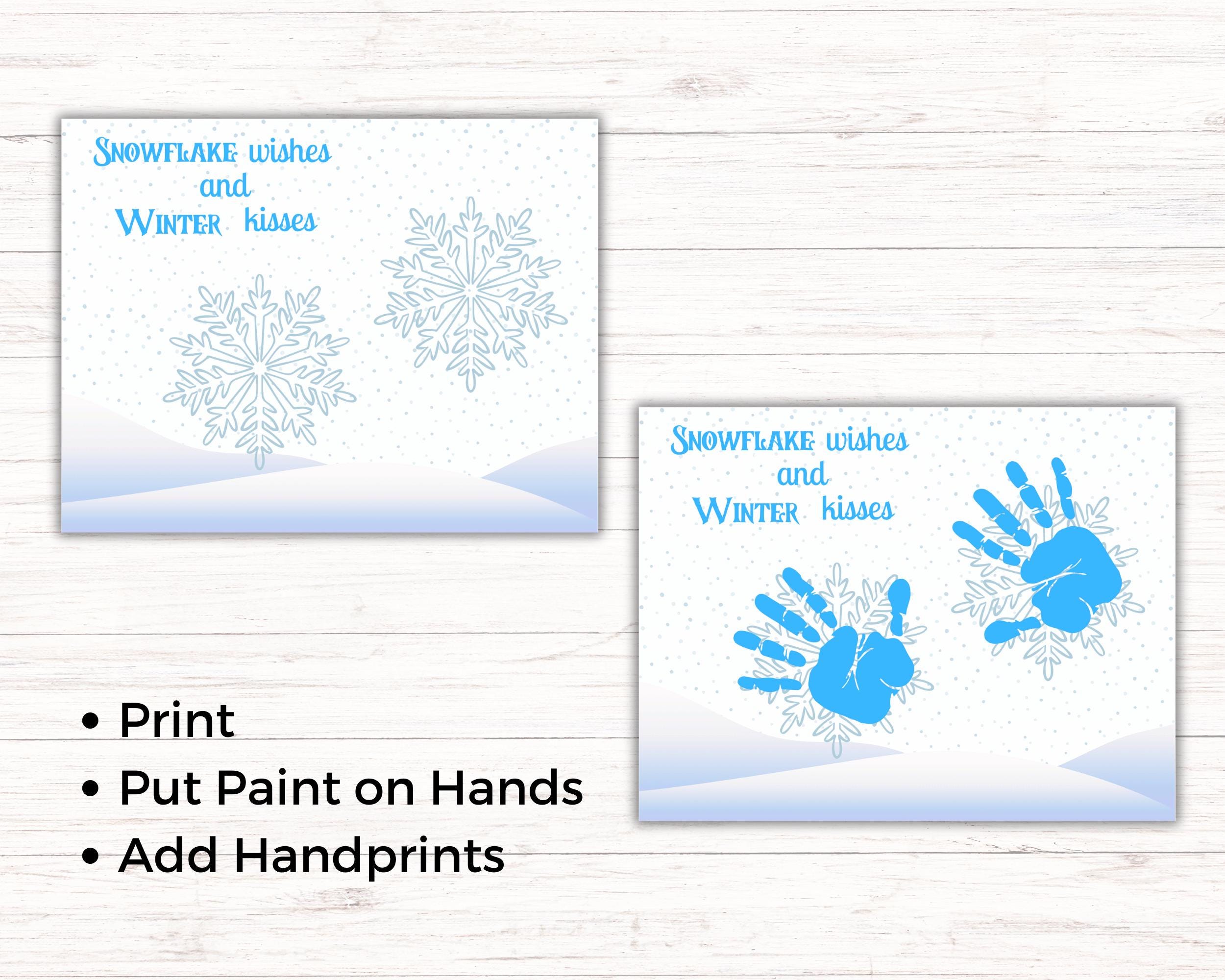 Snowflake Handprint Art, Winter Handprint Craft for Toddlers, Preschool ...