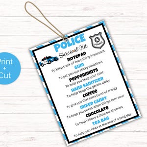 Editable Police Officer Survival Kit Gift Tags, Law Enforcement ...