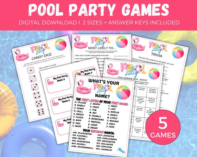 Pool Party Sign up Sheet | Summer Party Sheet | Printable Pool Party up ...