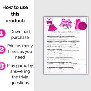 Cheerleading Trivia Game, Cheerleading Quiz, Printable Cheerleader ...