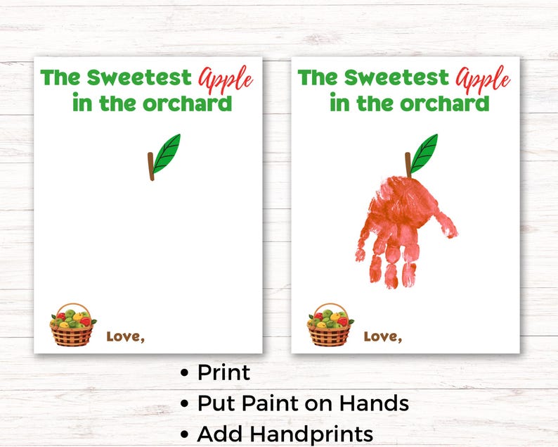 Apple Fall Handprint Art, Fall Handprint Craft for Toddlers, Fall ...