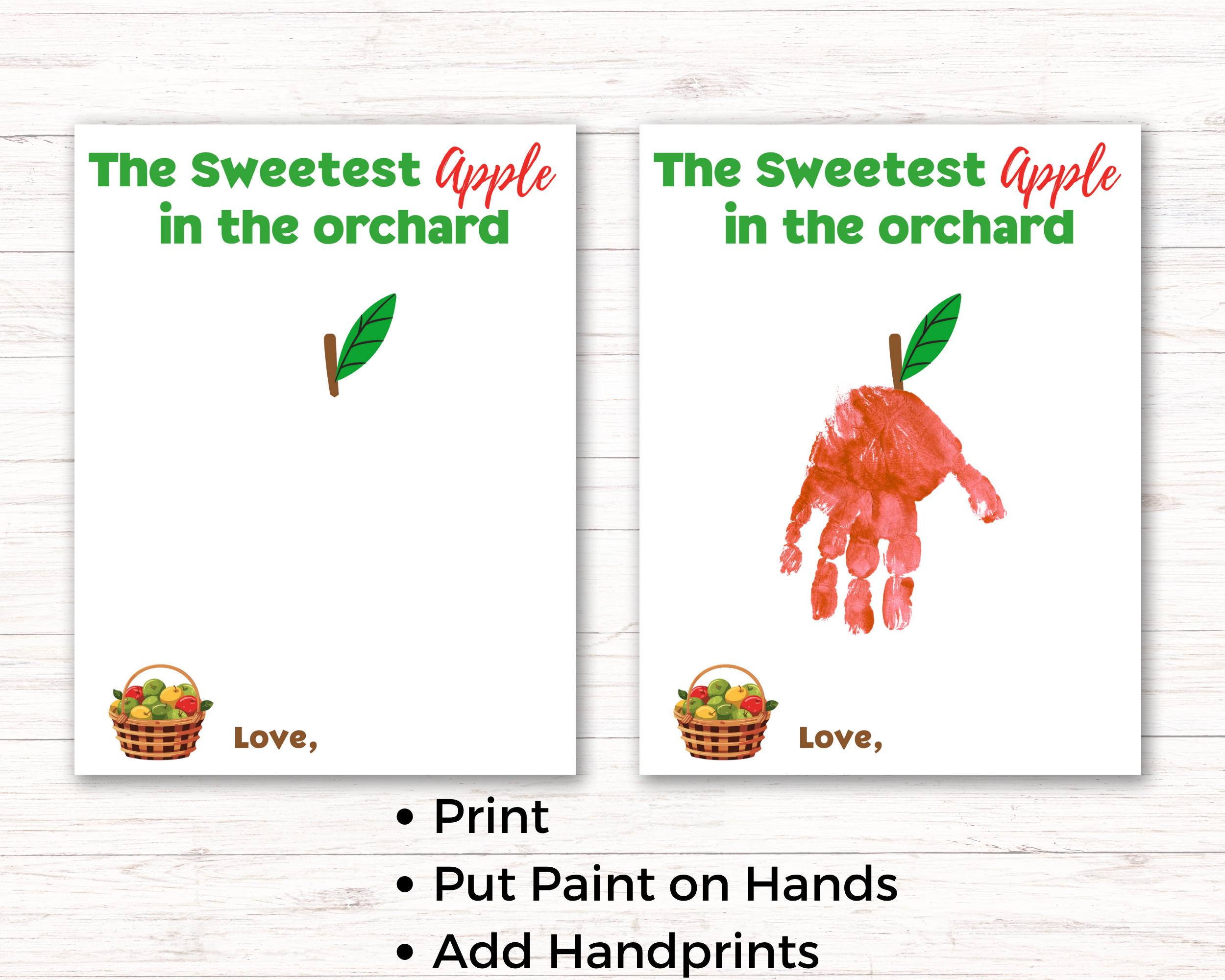 Apple Fall Handprint Art, Fall Handprint Craft for Toddlers, Fall ...