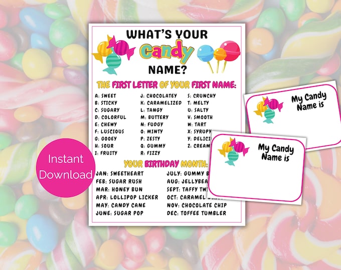 Bridal Shower Games: Name That Candy - Etsy