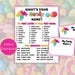 What's Your Candy Name Game + Name Tags, Printable Candy Party Game ...
