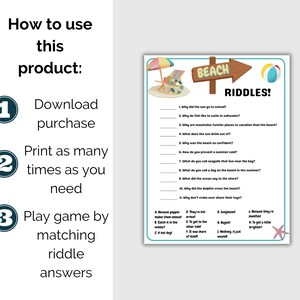 Beach Jokes, Beach Riddles, Beach Printable, Beach Vacation Party Game ...