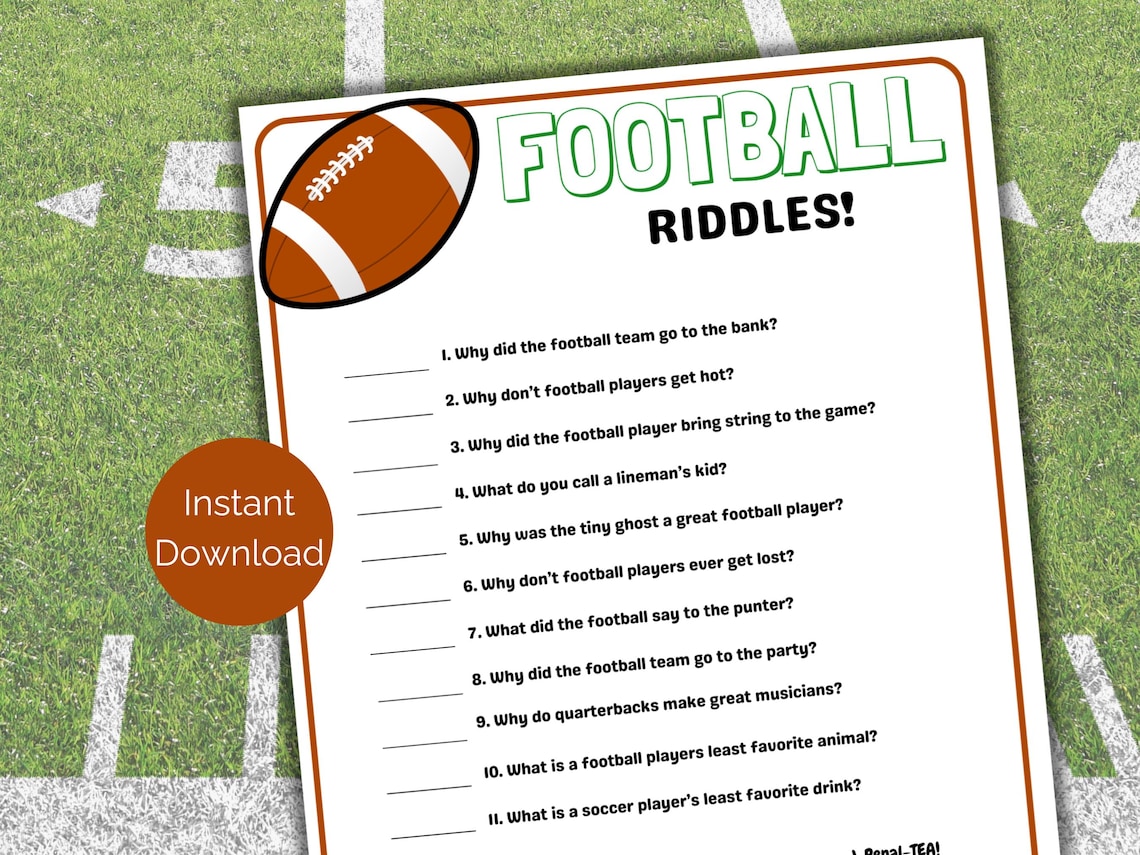 Football Jokes, Football Riddles, Printable Football Party Game ...