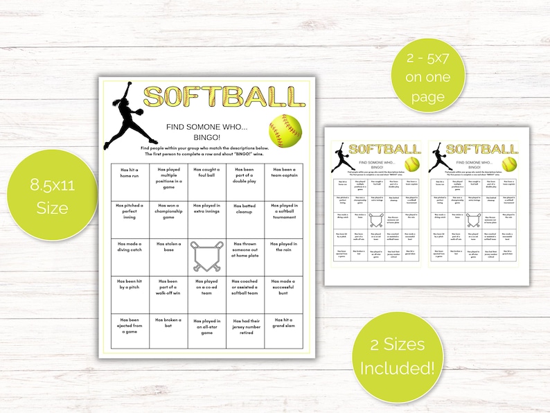 Softball Find Someone Who Game, Softball Team Building Game, Printable ...