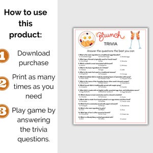 Brunch Trivia Game, Brunch Quiz, Printable Brunch Party Game for Kids ...