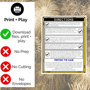 New Years Eve Escape Room Game, Printable NYE Escape Room for Kids or ...