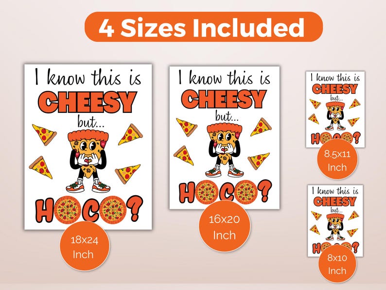 Editable Pizza Homecoming Proposal Sign, Printable HOCO Poster Proposal ...