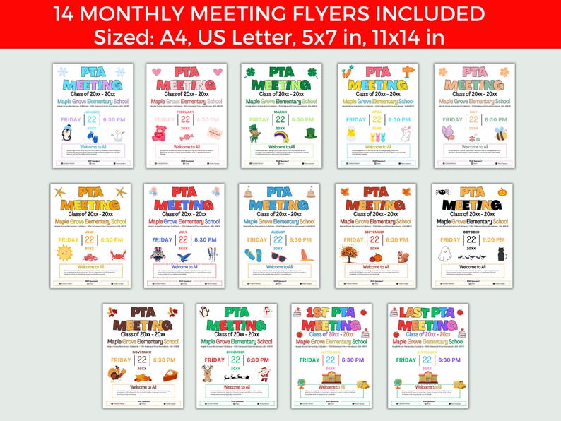 EDITABLE PTO PTA Flyer Template Bundle With Pta Newsletter Templates ...