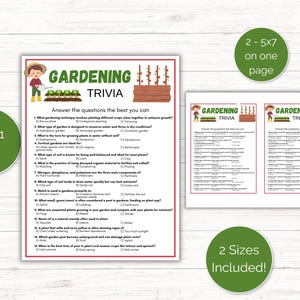 Gardening Trivia Game, Gardening Quiz, Printable Garden Trivia ...