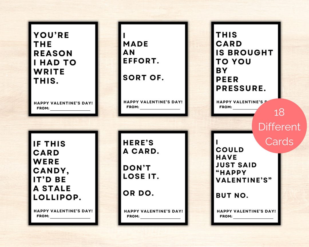 Funny Tween Valentine Cards, 18 Printable Funny Teen Valentines, Snarky ...
