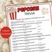 Popcorn Trivia Game, Popcorn Quiz, Printable Popcorn Game for Kids and ...