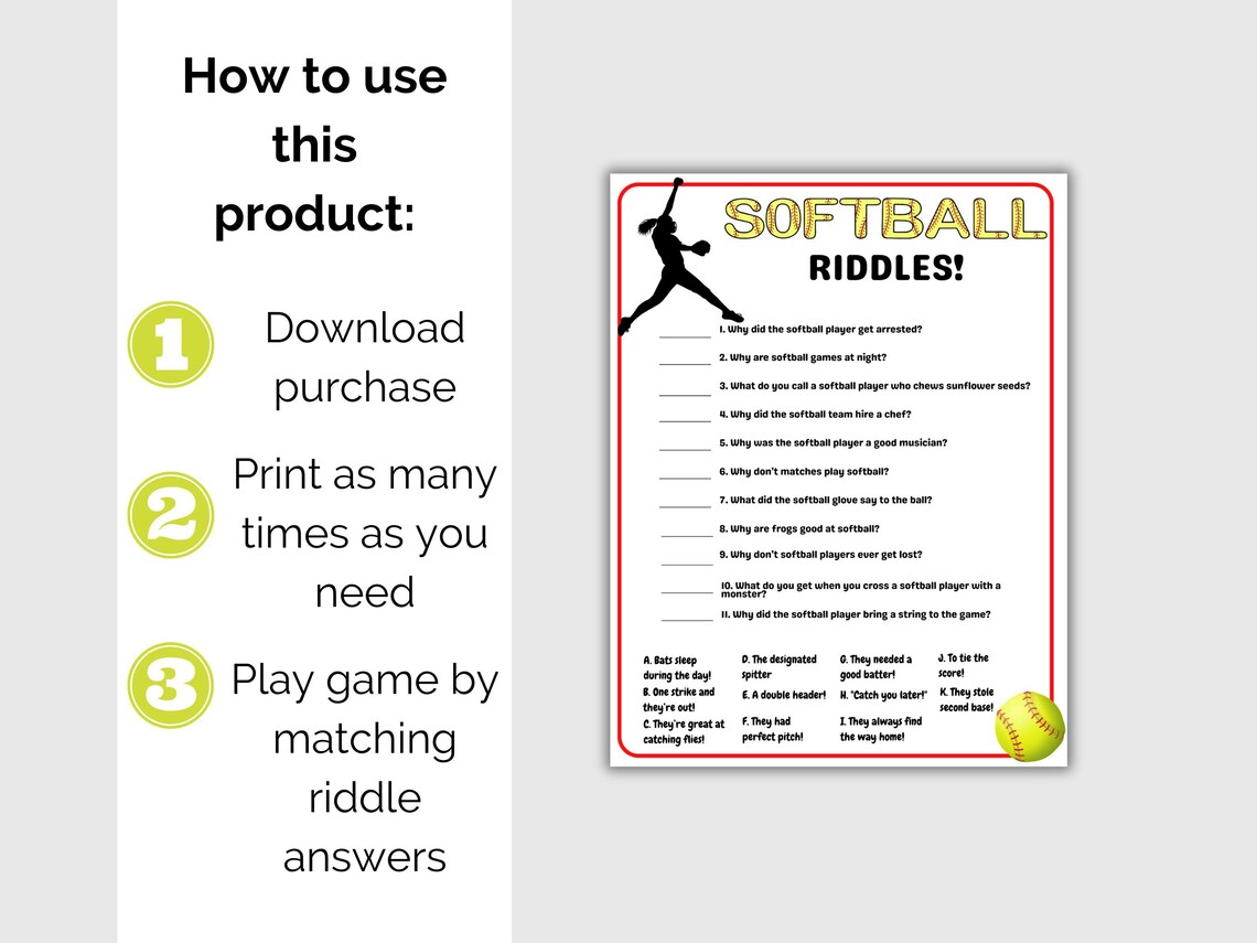 Softball Jokes, Softball Riddles, Softball Birthday Party, Softball ...
