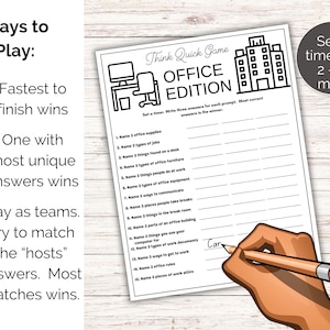 Office Think Quick, Office Party Game, Team Building Game for Employees ...