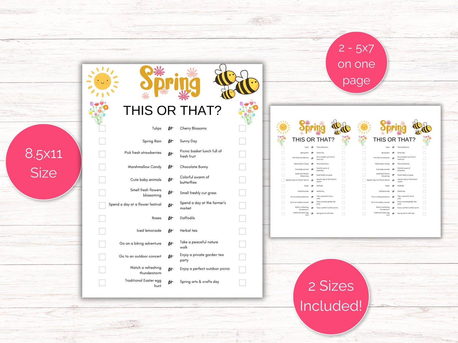 Spring This or That Game, Printable Springtime Game, Spring Icebreaker ...