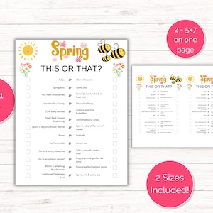 Spring This or That Game, Printable Springtime Game, Spring Icebreaker ...